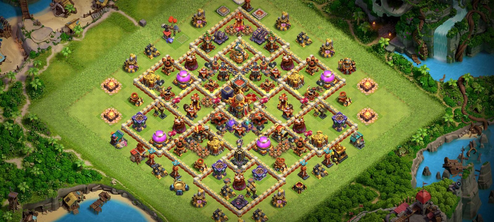 The Best TH16 Trophy Base with Central Town Hall