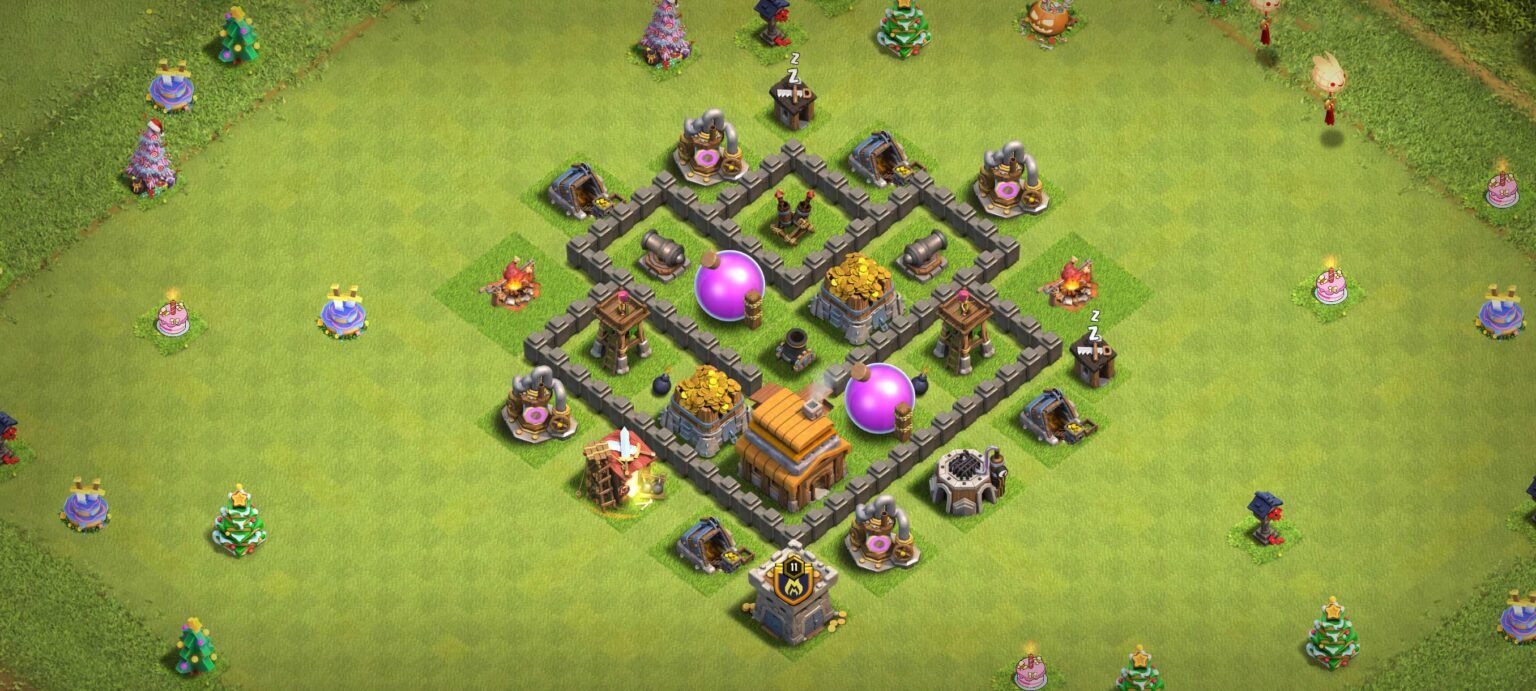 Town Hall 4 - CoC Base Layouts