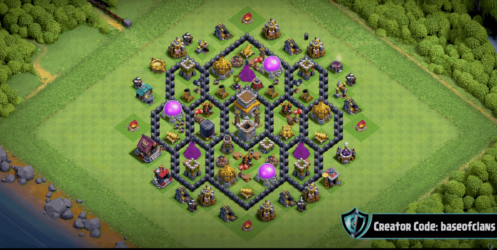 TH8 Hybrid Base Design: Best Town Hall 8 Anti-Dragon Layout